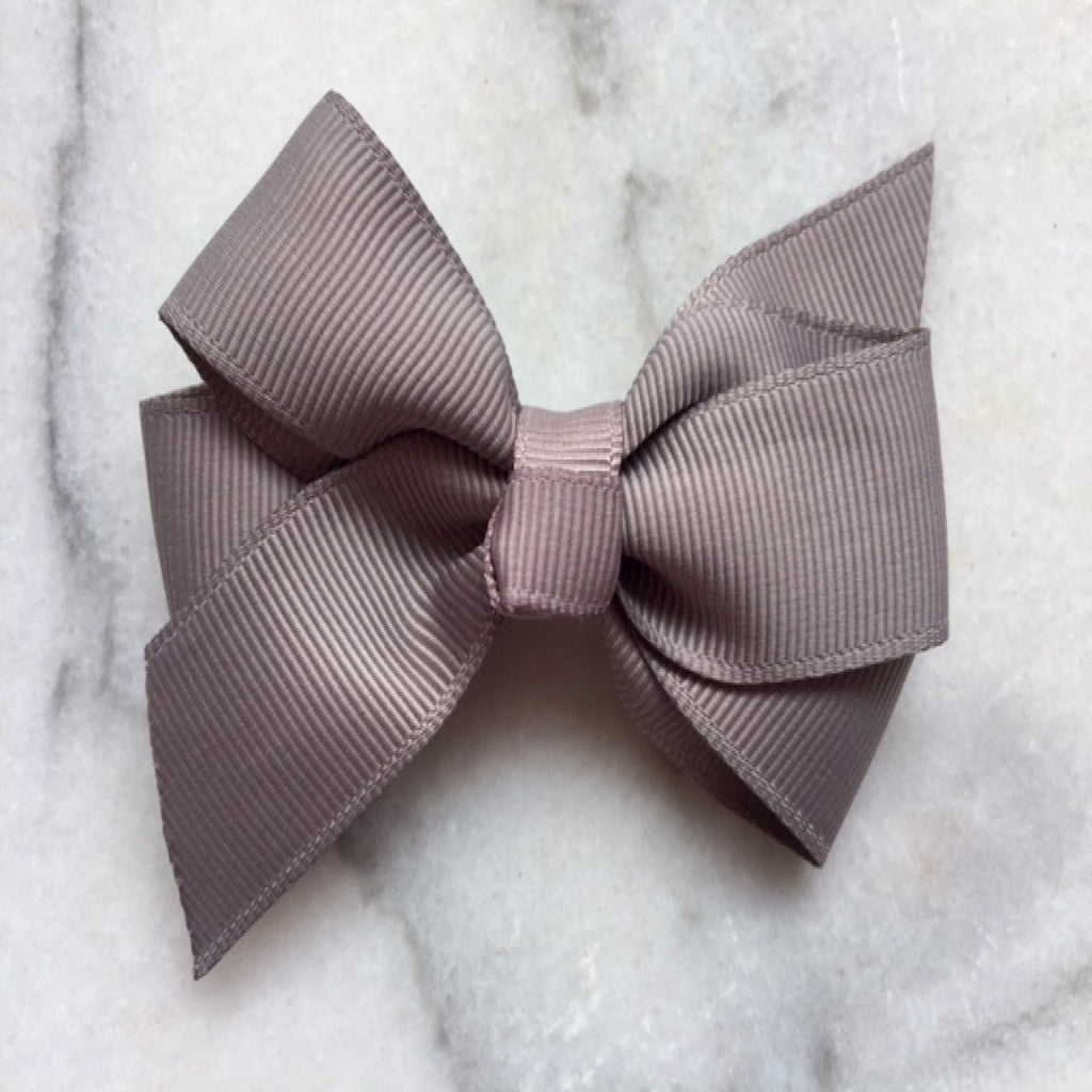 Awesome dark grey color bow in an alligator clip – Olivia Ann Kids